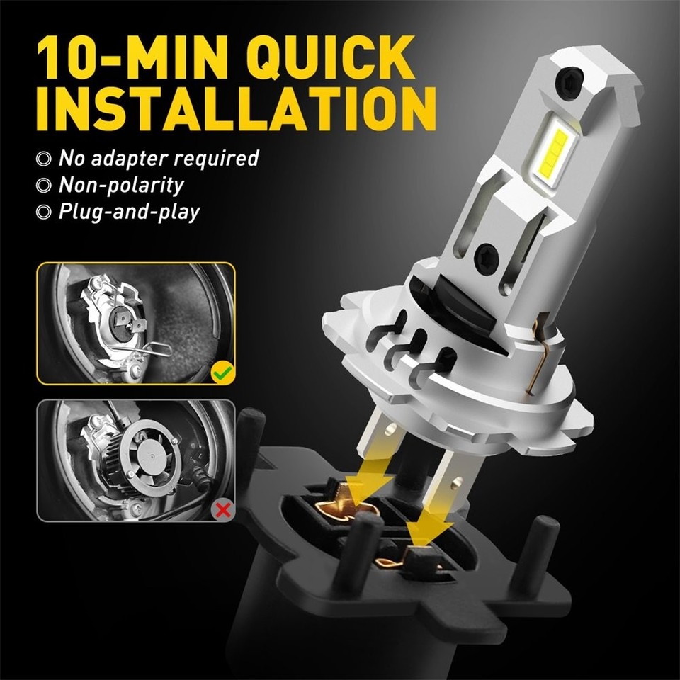 2X AUXITO H7 LED Headlight Bulb Conversion Kit High Low Beam Lamp 6500K ...