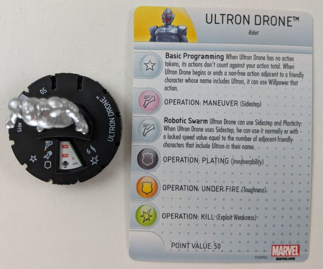 Ultron Drone #015 Heroclix Age of Ultron Common C Marvel w/ Stat Card ...