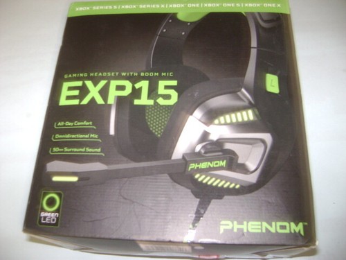 NIB PHENOM Gaming Headset EXP15 GREEN BOX-Boom Mic-XBOX and other ...