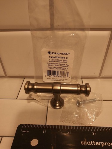 Brainerd P43935W-904-C 3" Heirloom Silver Classic Button Knobble ...