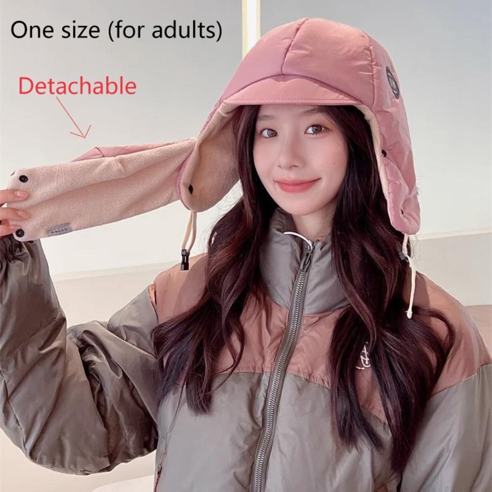 Warm Down Cotton Hat Wind Protective Bomber Hat Ski Hat Trapper Hats ...