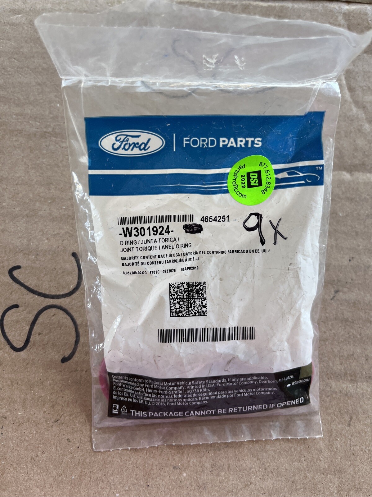 Genuine New Ford OEM Water Heater Hose O-ring W301924 W301924- 9 Pieces ...