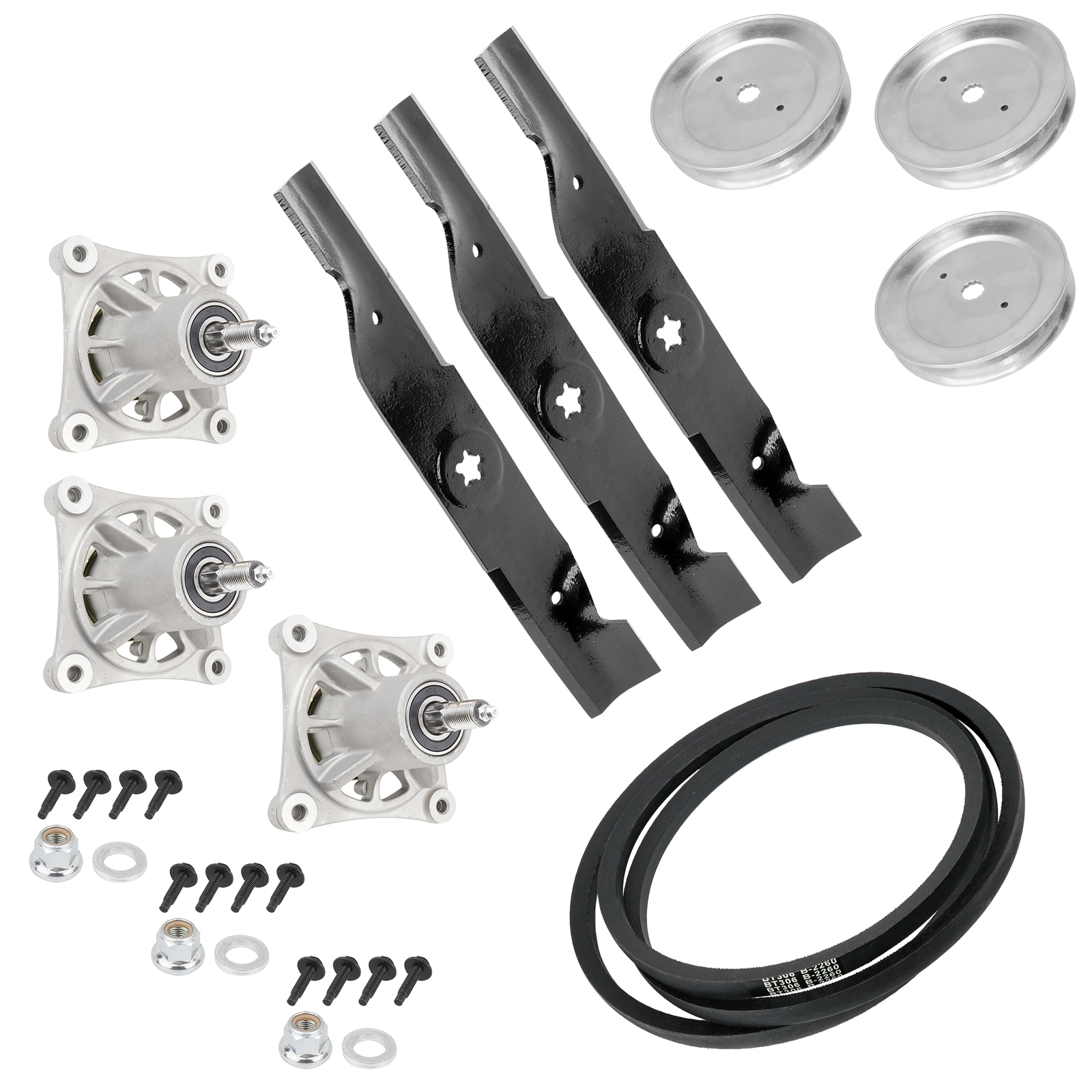 48" Deck Spindle Blade Pulley Belt Rebuild Kit for Husqvarna YTH1848XP ...