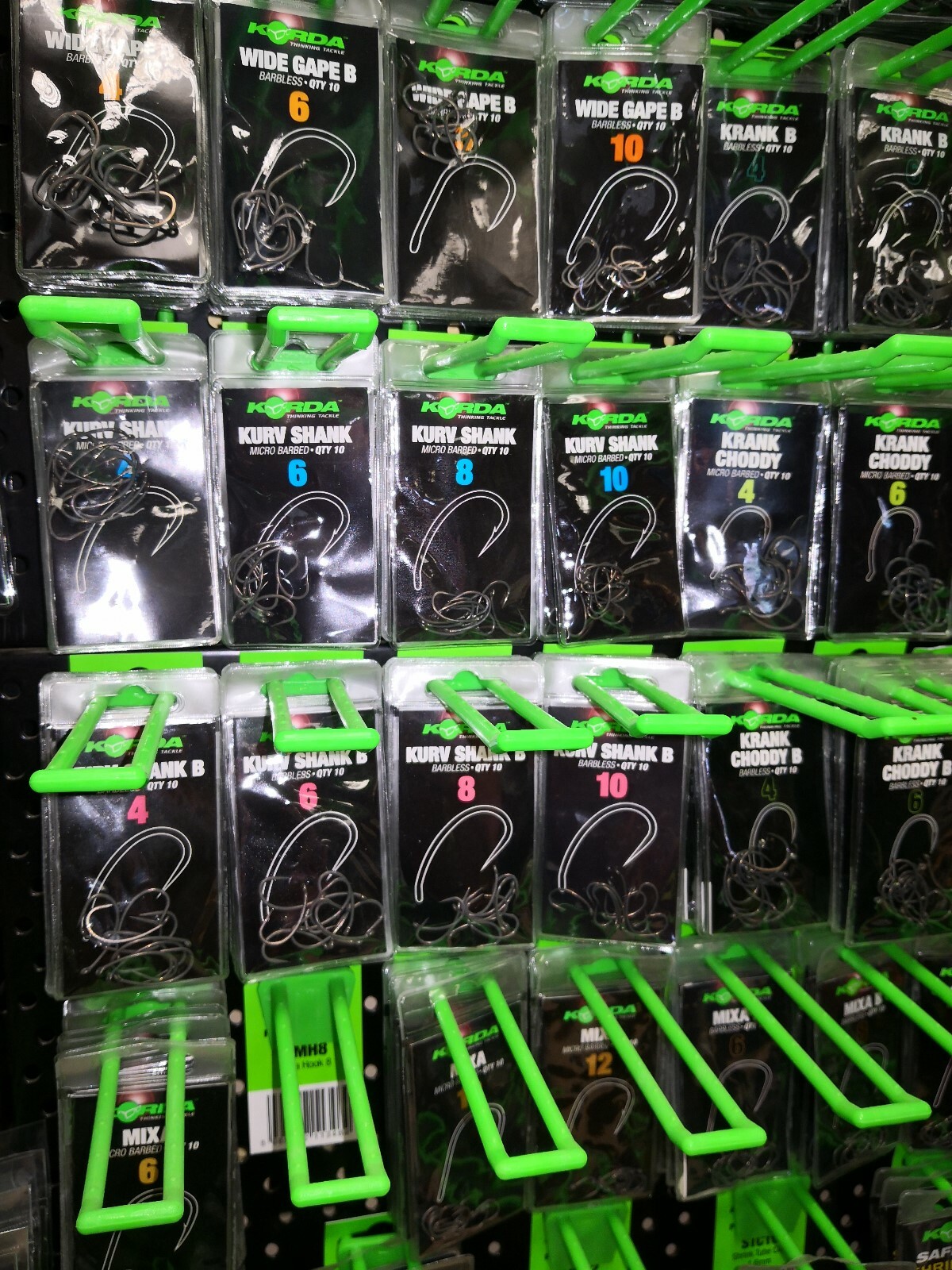 Korda Hooks - Full Range - Wide Gape, Long Shank, Kurv,Krank, Choddy ...