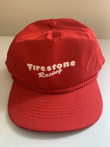 Vintage Firestone Racing Indy Car Rope Braid Zip Back Red Adjustable ...