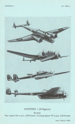 Handley Page Hampden I Trainer. Air Ministry aircraft recognition ...