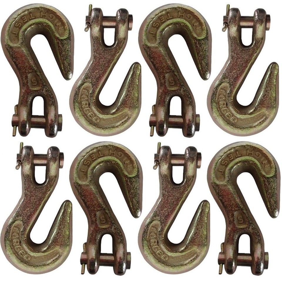 8x 5/16" Clevis Grab Hook Chain Lever Ratch Binder Flatbed Truck Hooks ...