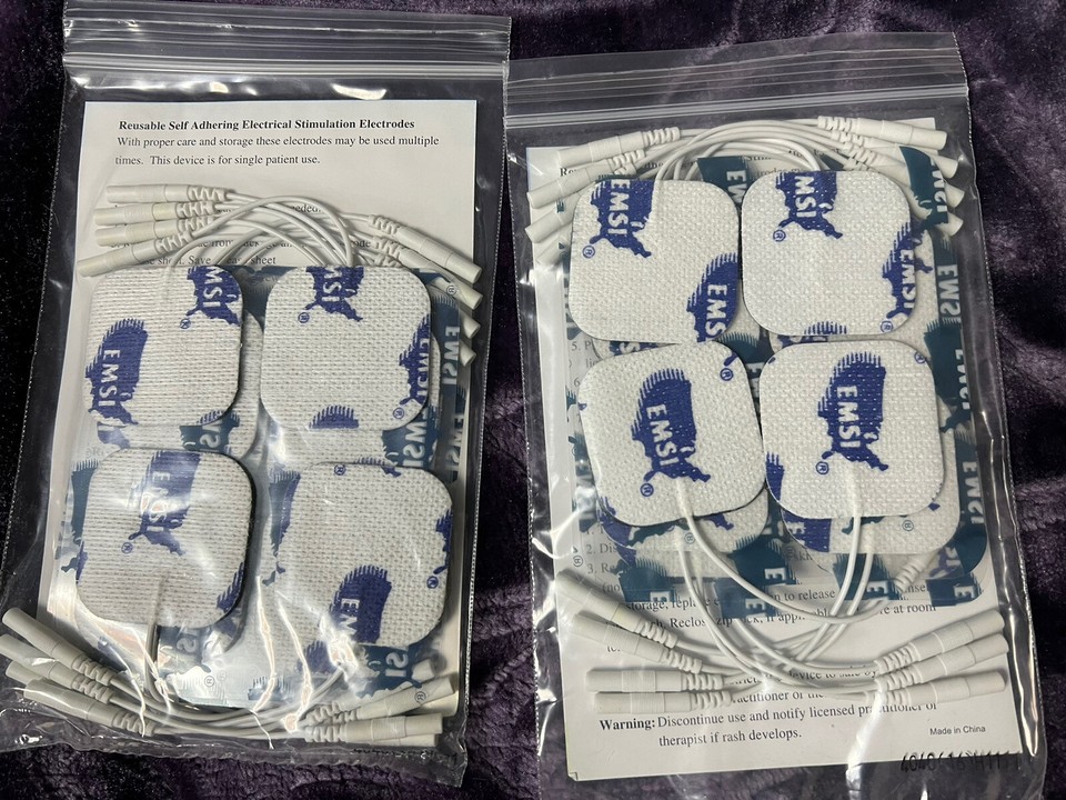 New Sealed EMSI 1.5" x 1.5" Electrical tens Stimulation Electrodes 16x2 ...