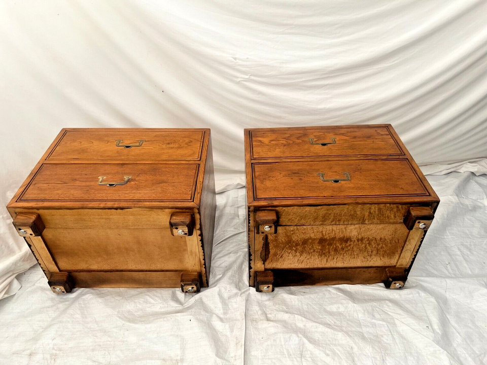 Vintage Pair Henredon Artefacts End Tables Nightstands Two Drawer ...