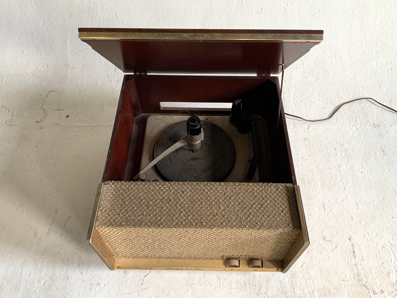 Vintage MidCentury Portable Table Crescent High Fidelity Record Player ...