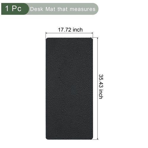 Desk Mat Protector PU Leather Double-Sided Waterproof | Mat Black 35 ...