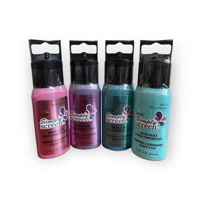 Simply Screen Water-Based Screen Printing Paint Fabric Paint 4-Pack Lot ...