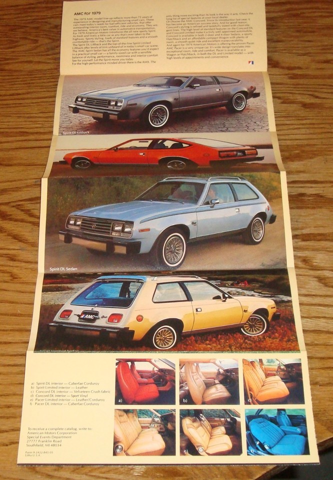 Original 1979 American Motors Full Line Foldout Sales Brochure 79 AMC ...