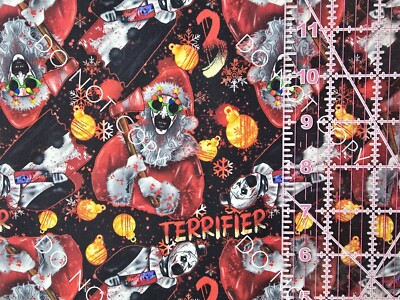Custom 100% Cotton Woven Fabric Terrifier 3 Horror Movie Art Clown 1/4 ...