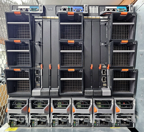 Dell PowerEdge M1000e Blade Chassis/Enclosure 9x Fan 6x 2700W 2xCMC ...