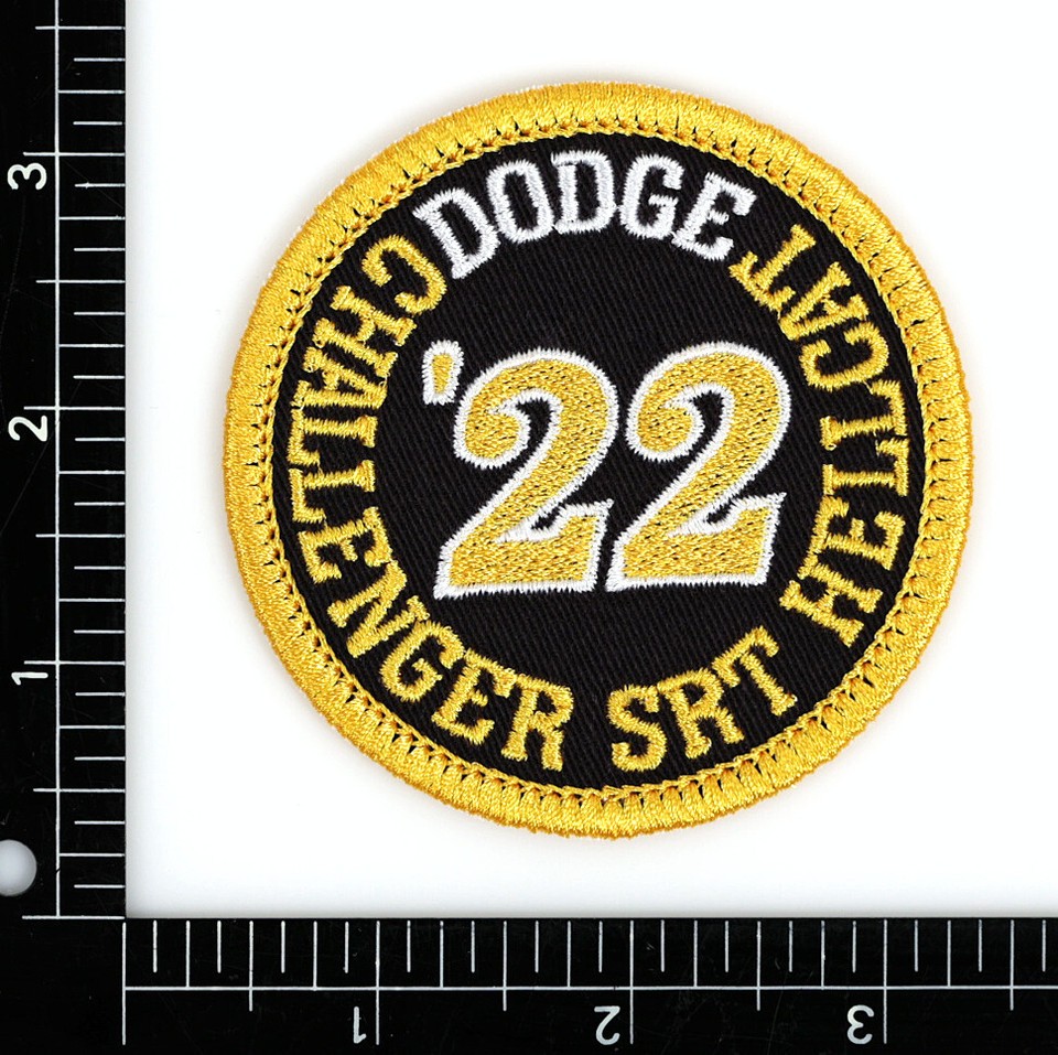 2022 Dodge Challenger SRT Hellcat Embroidered Patch Black/Yellow Iron-On Sew-On | eBay