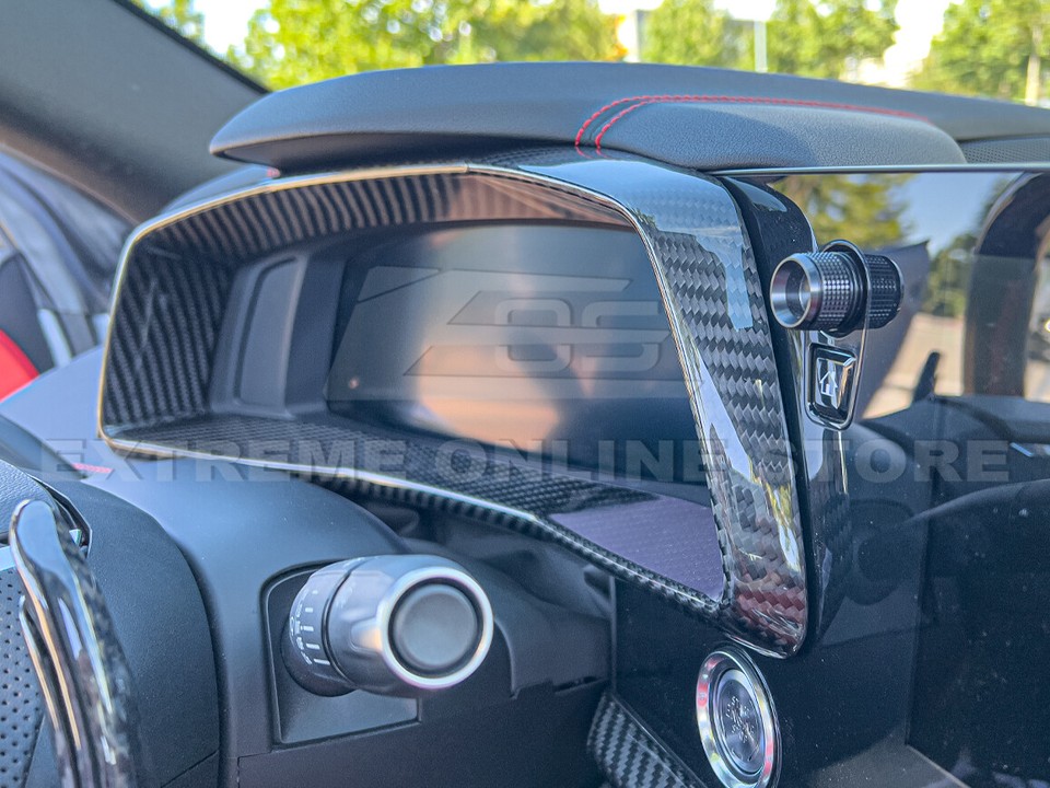 For 20-Up Corvette C8 | CARBON FIBER Interior Speedometer Gauge Cluster ...