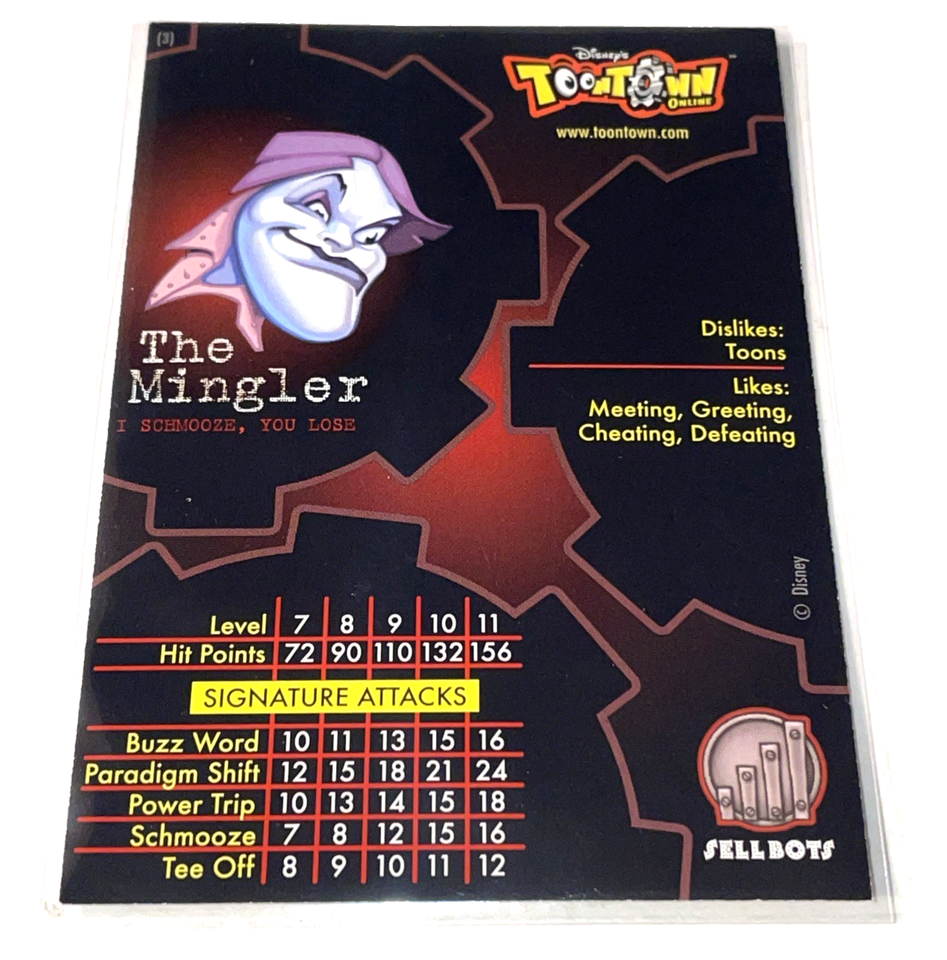 Disneys Toontown Online Trading Card The Cogs The Mingler Series 3 ...