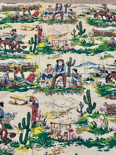 Vintage Cotton Gabby Hayes fabric pieces | eBay
