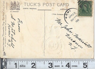 Ben Franklin 1 Cent Stamp Tucks Embossed Sons of Veterans Postcard 1908 ...