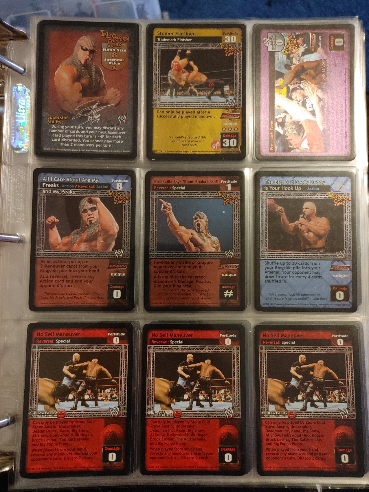 WWE Raw Deal Big Poppa Pump UR Ultra Rare Steiner Flatliner Holla WCW ...