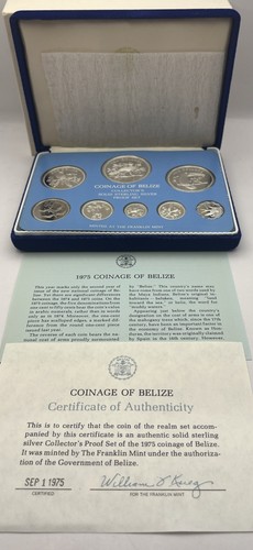 1975 Coinage Of Belize Solid Sterling Silver Proof Set Franklin Mint | eBay