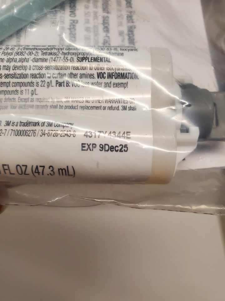 3M 04747 2 part Super Fast Repair Adhesive 1.6 oz w/ Nozzle New In ...