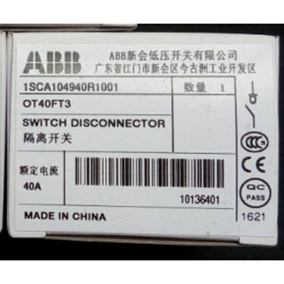 one new abb OT40FT3 1SCA104940R1001 Non-fusible Switch Diconnector Free ...