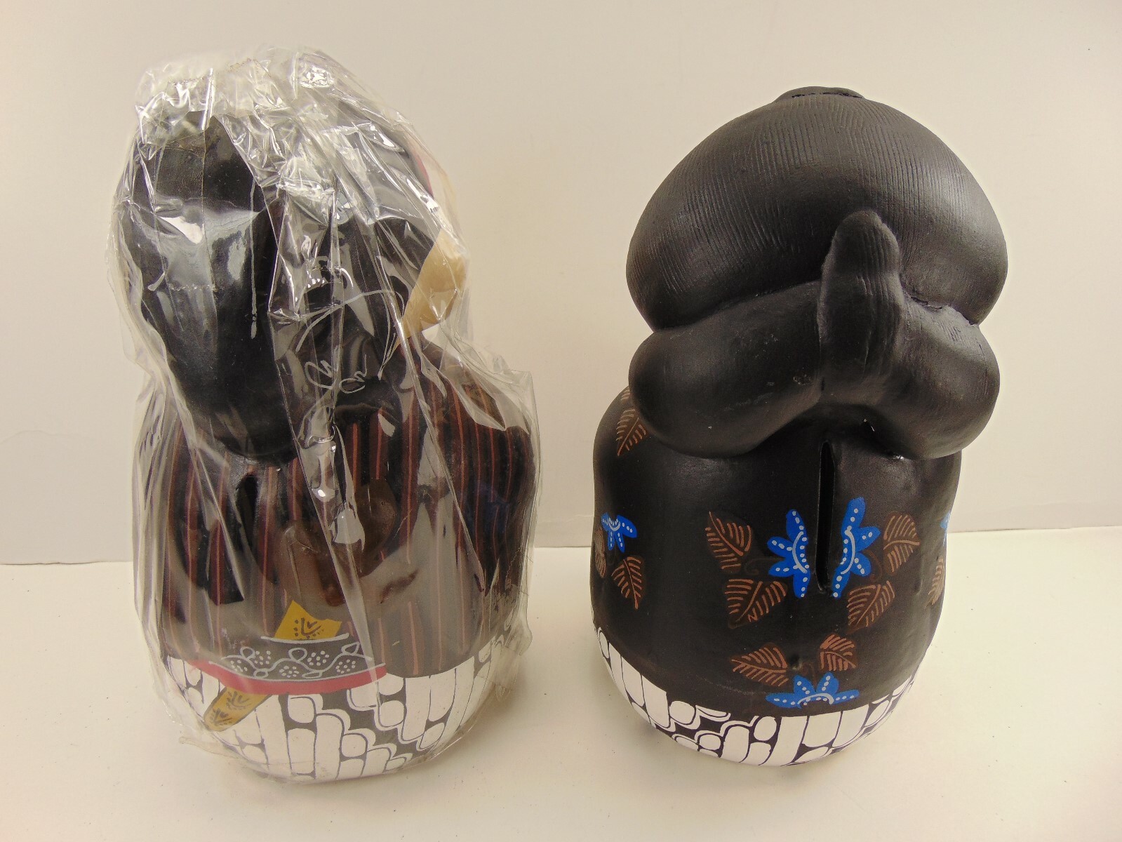 (2) BRAND NEW (HAND PAINTED LARGE Ceramic Japanese MAN & WOMAN Coin ...