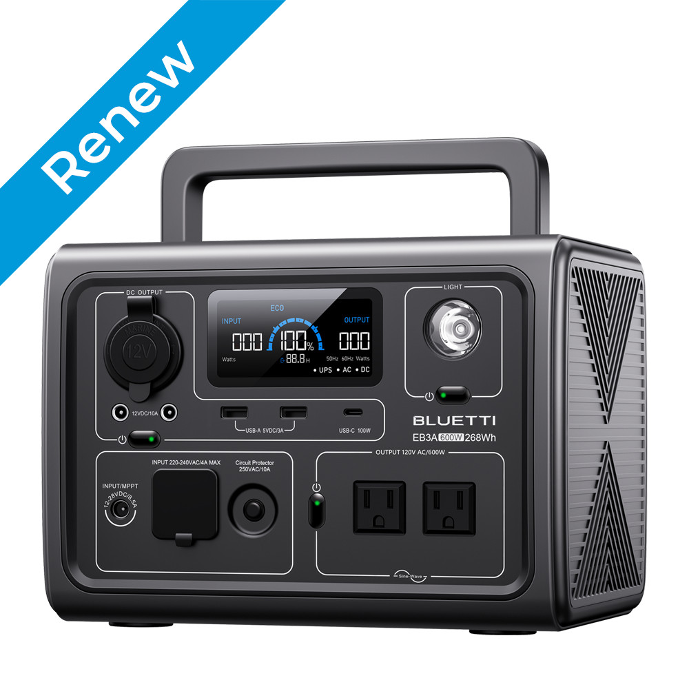 BLUETTI EB3A 600W 268Wh Portable Power Station Refurbished Solar Generator