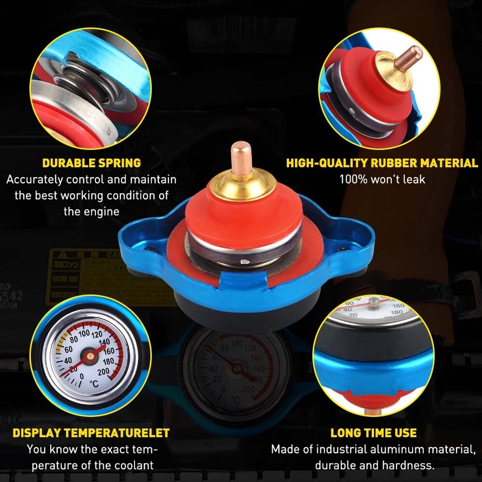 Car Thermostatic Gauge Radiator Cap Cover Small Head With Water Temp ...