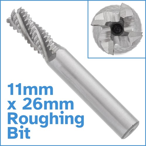 11mm x 26mm Coarse Tooth Slotted Roughing Bit 4 Flute End Mill 12mm ...