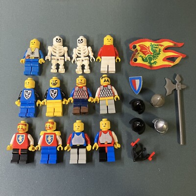Lego Castle Minifigure Classic Knight Lot of 12 Helmets Skeletons ...