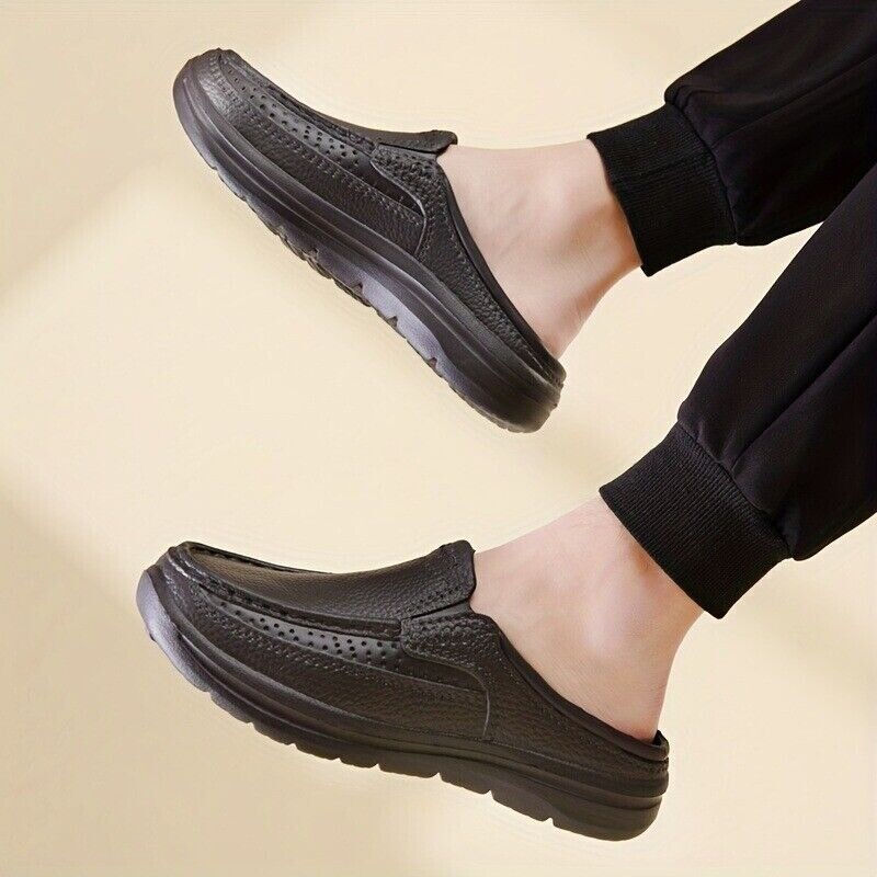 Men's Slip-on Mules Casual Walking Slippers Outdoor Backless Loafers ...