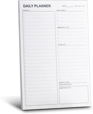 Daily/Weekly Planner Pad, Planning Pad, 6.7" x 9.8" 58 Undated Tear Off ...