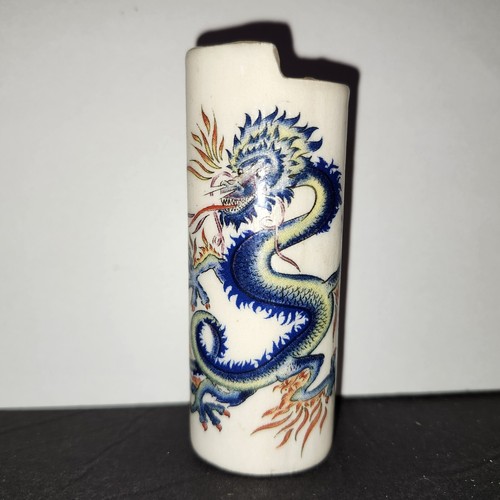 Wood Lighter Case-Chinese Dragon-Tribal Made-Clear Protective Coat-BIC ...