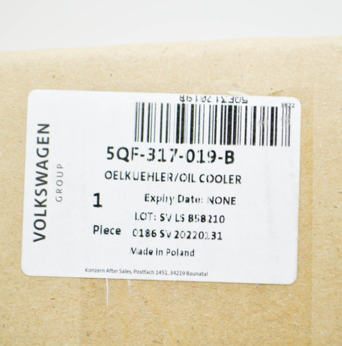 OEM AUDI Q3 F3 OIL COOLER RADIATOR 5QF317019B | eBay