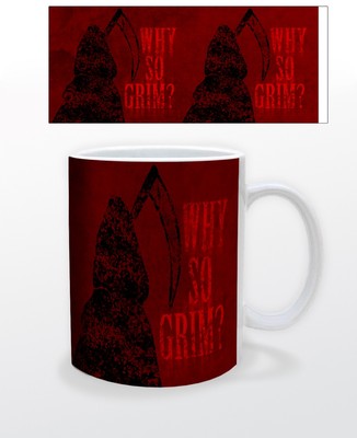 HALLOWEEN-WHY SO GRIM? 11 OZ COFFEE MUG SCARY FUN KIDS PUMPKIN OCTOBER ...