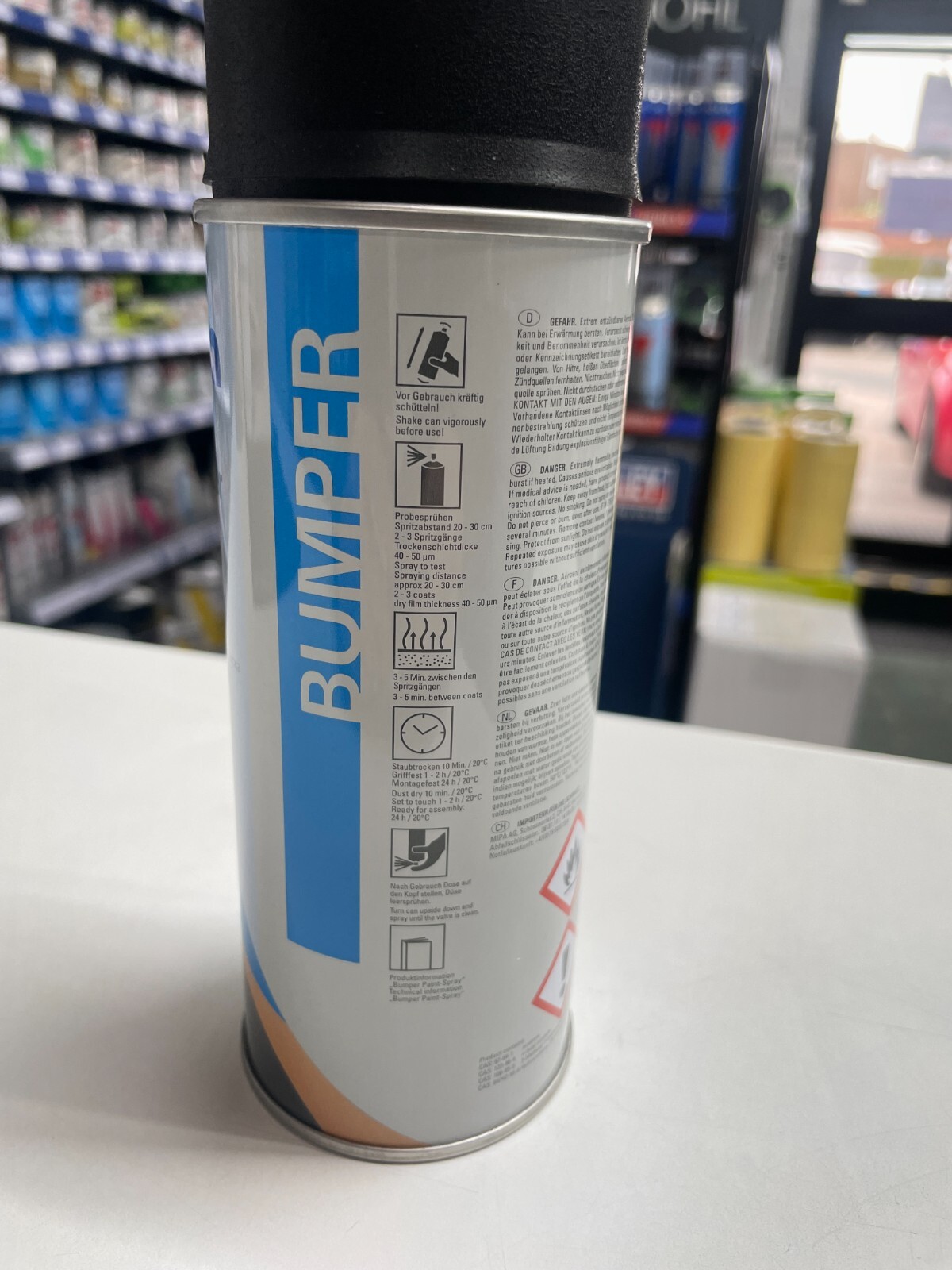 1x MIPA 400ml Bumper Spray Black Texture Paint Trim Colour Plastic Dash ...