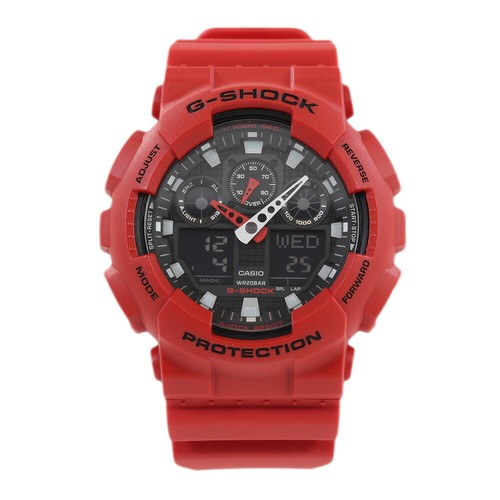 CASIO G-SHOCK GA-100B-4A Men's Wrist Watch Analog Digital Red New item ...