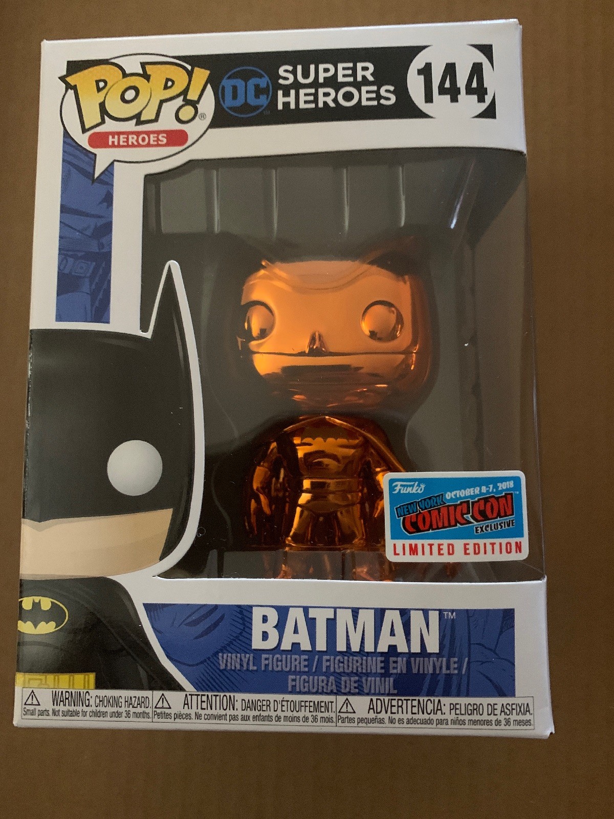 Funko Pop Orange Chrome Batman Toy Tokyo NYCC Funko Booth 2018 Limited ...
