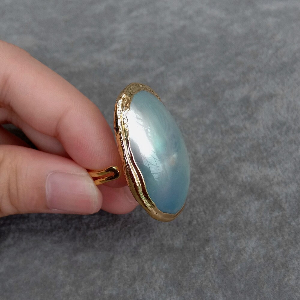 Blue Sea Shell Rings Handmade Beaded Summer Ocean Seashell Rings Boho ...