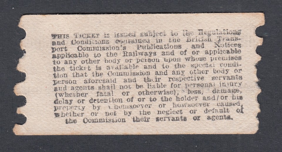 Train Railway Platform Ticket BTC British Transport Birmingham (S.H ...