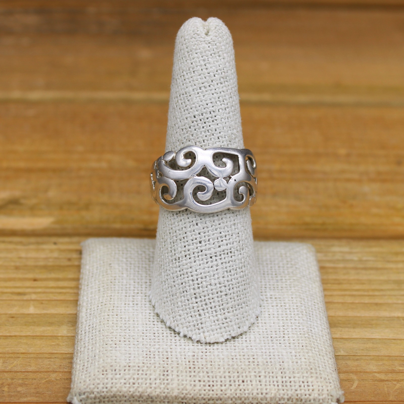 Vintage Sterling Silver Open-Work Filigree Design Ring Size 9 | eBay