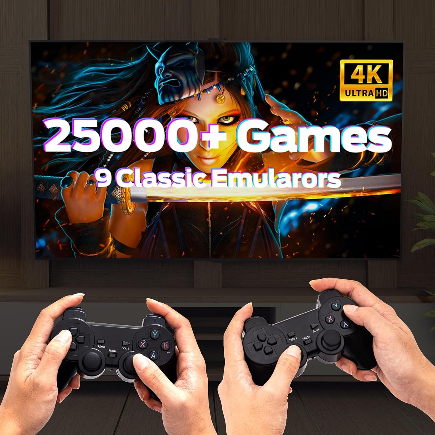 Wireless Retro Game, 25000+ Games Built-In, 4K HDMI Output, 9 Emulators ...