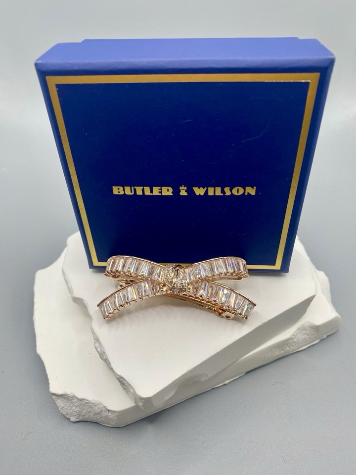 BNIB Butler & Wilson Rose Gold Tone Crystal Hair Clip In Gift Box | eBay UK
