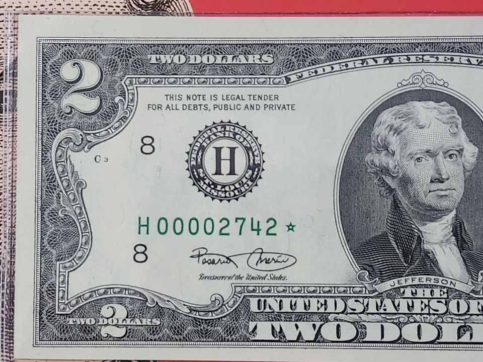 2003 $2 BEP STAR NOTE ST LOUIS DISTRICT "ONLY" 16k PRINTED H00002742 ...