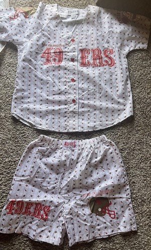 Vintage 90’s ESLEEP 49ers Pajama Set Jersey Boxer Sz Med White & Red | eBay