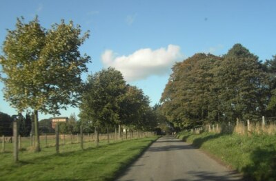 Photo 6x4 Helperby & Myton Lane Myton Hall Helperby & Myton Lane look ...