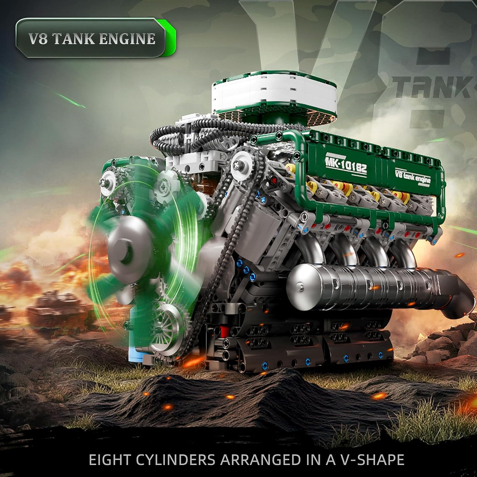 10182 V8 Engine Model Kit - Build Your Own V8 Tank Engine Building ...